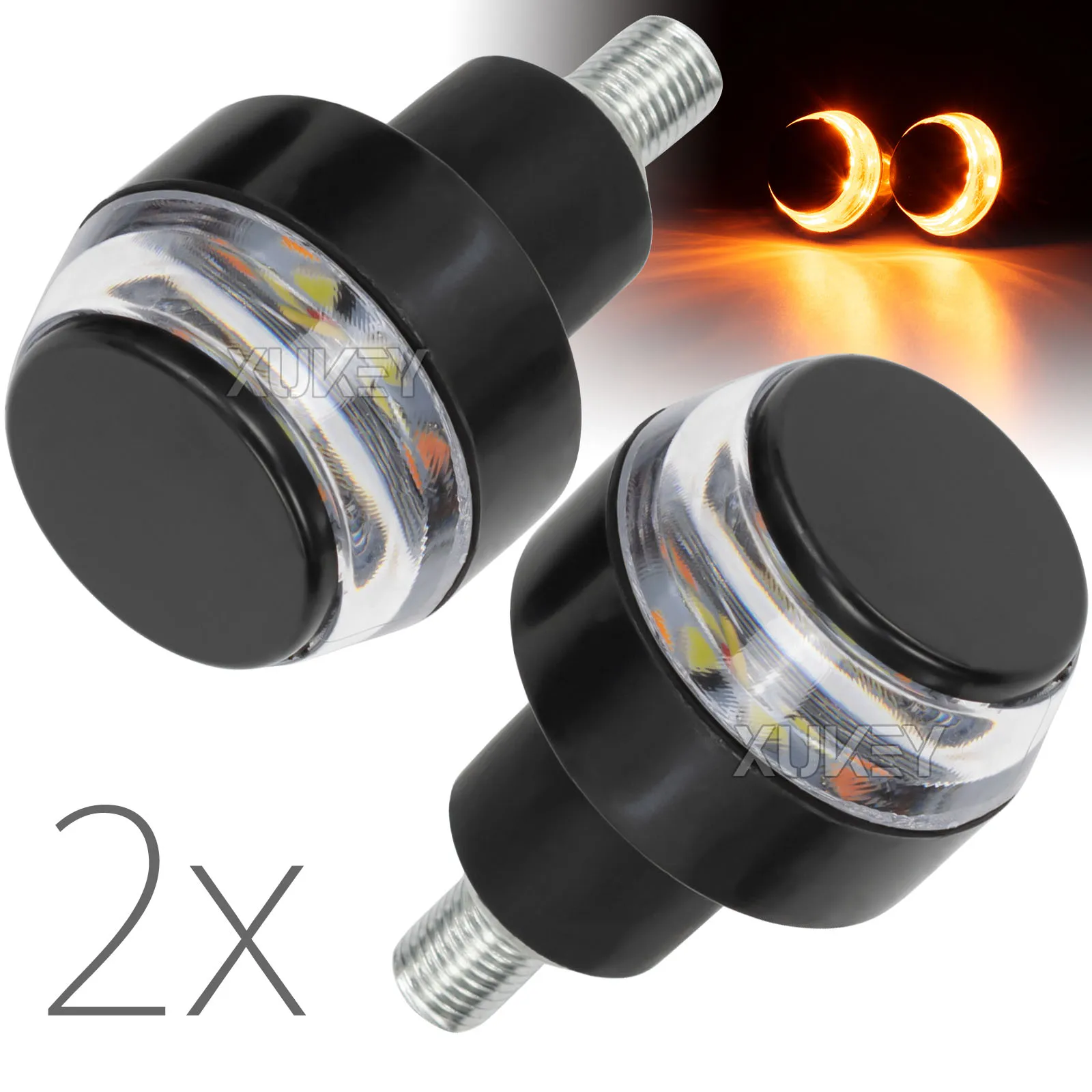 Motorcycle Turn Signal Light Handlebar End 12LEDs Scooter Blinker Front ...