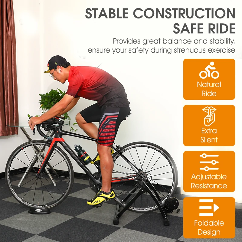 Cycling Trainer Folding Indoor Bicycle Training Station 26-28" Cycling Trainer Roller Bike ...