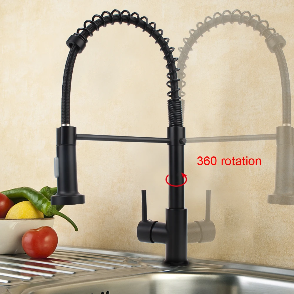 Kitchen-Sink-Deck-Mounted-Mixer-Tap-Kitchen-Faucet-Spring-Style-with ...