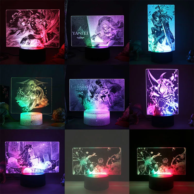 Genshin Impact Yae Miko Kazuha Xiao Hu Tao Raiden Shogun 3d Led Lamp ...