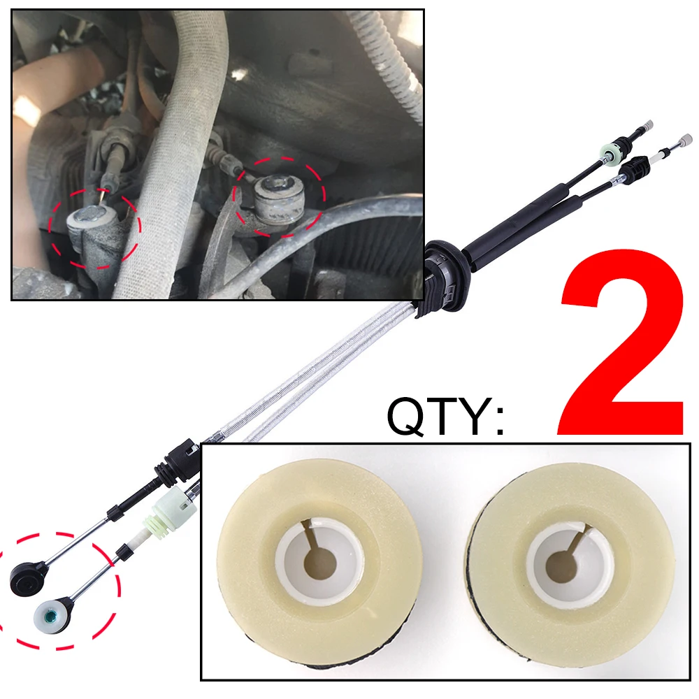 2Pcs Manual Gearbox Shift Cable Linkage Control Shifter Lever Connect ...