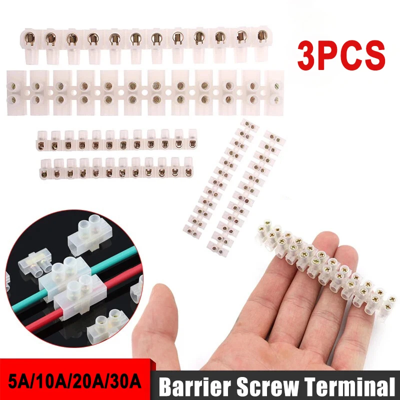 12 Position Terminal Connector Nylon Plastic Electric Terminal Block ...