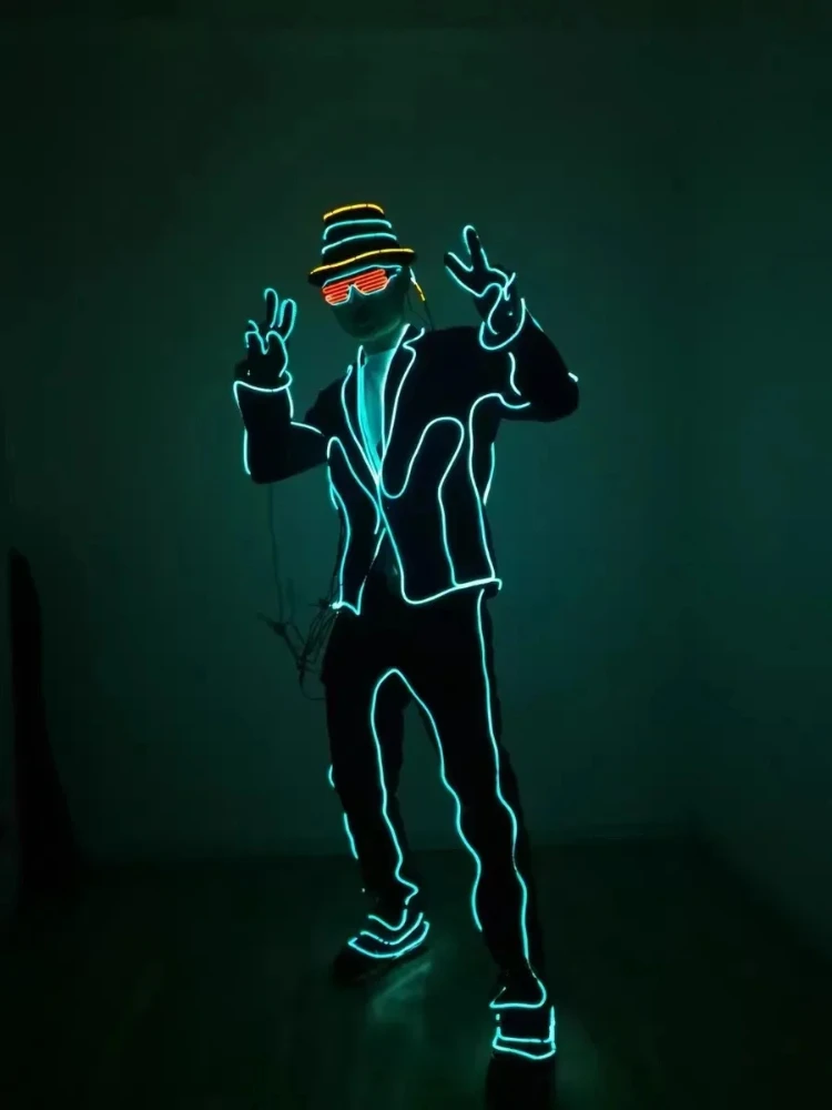 LED Cosplay Men Dance Costume Wear Party Stage Performance Robot ...