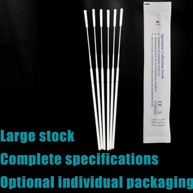 100-PCS-Flocked-Cotton-Disposable-Nasal-Swabs-Specimen-Collection-Swab ...