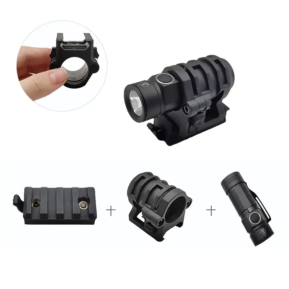 Tactical-Helmet-Flashlight-Clamp-20MM-Mount-360-Degree-Quick-Release ...