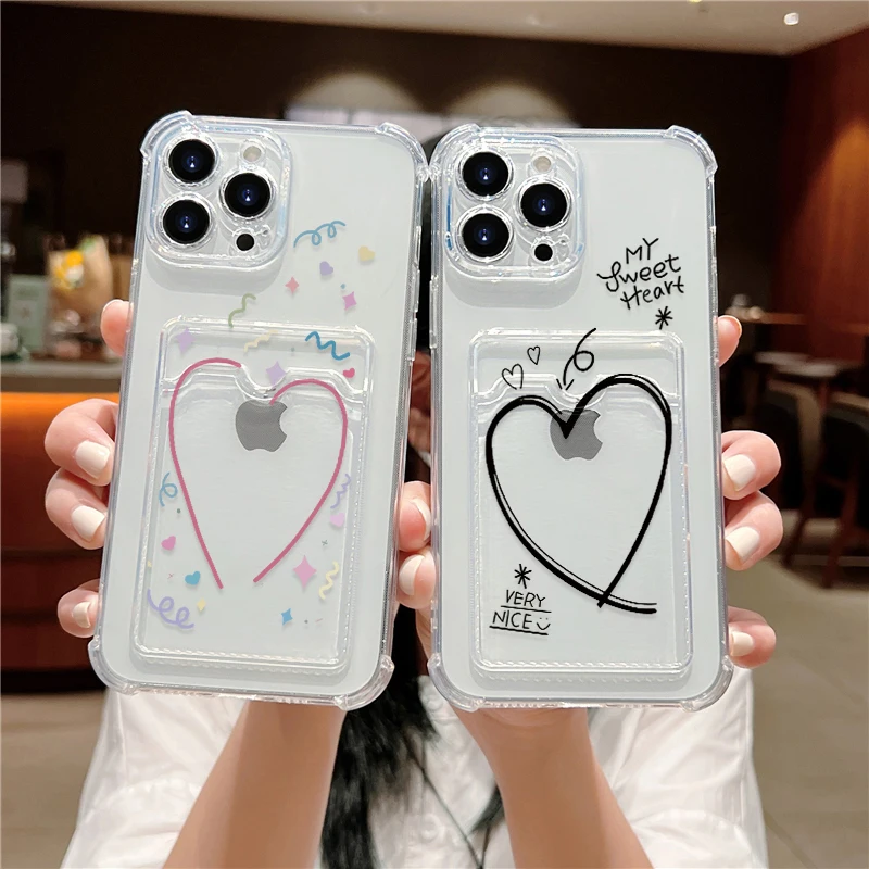 Funda con tarjetero para Iphone 14 12 11 13 16 15 Pro Max X XR XS Max 7 ...