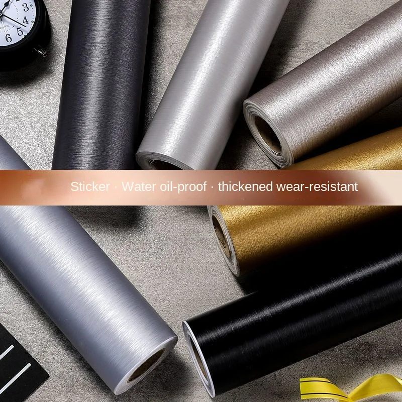 Thickened-Brushed-Metal-Sticker-Stainless-Steel-Kitchen-Cabinet ...