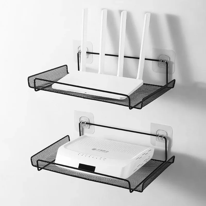 Router-Placement-Rack-TV-Set-Top-Box-Storage-Rack-Wall-Mounted-Punch ...