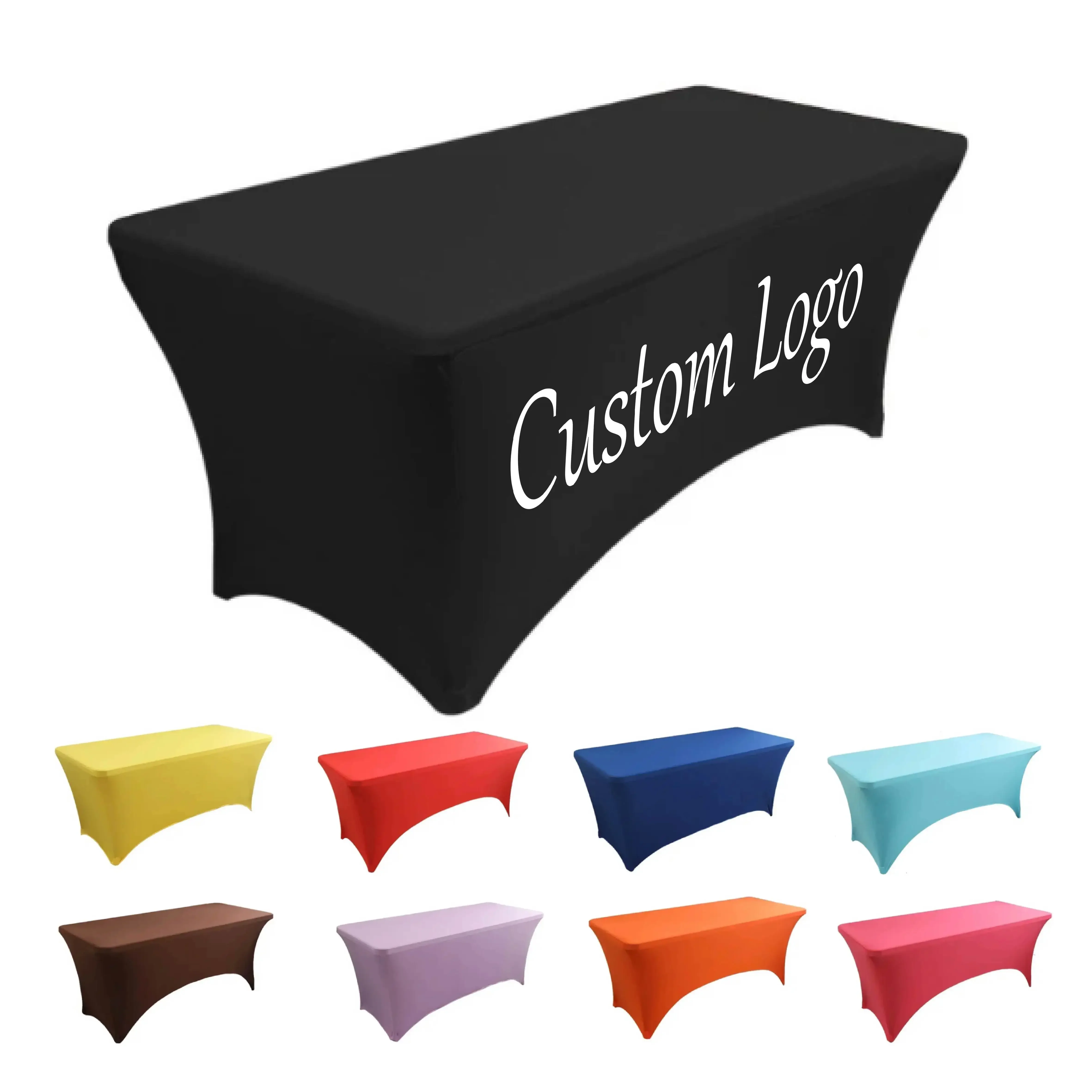 Custom Logo Stretch Tablecloth for Trade Show,Personalize Spandex Table ...