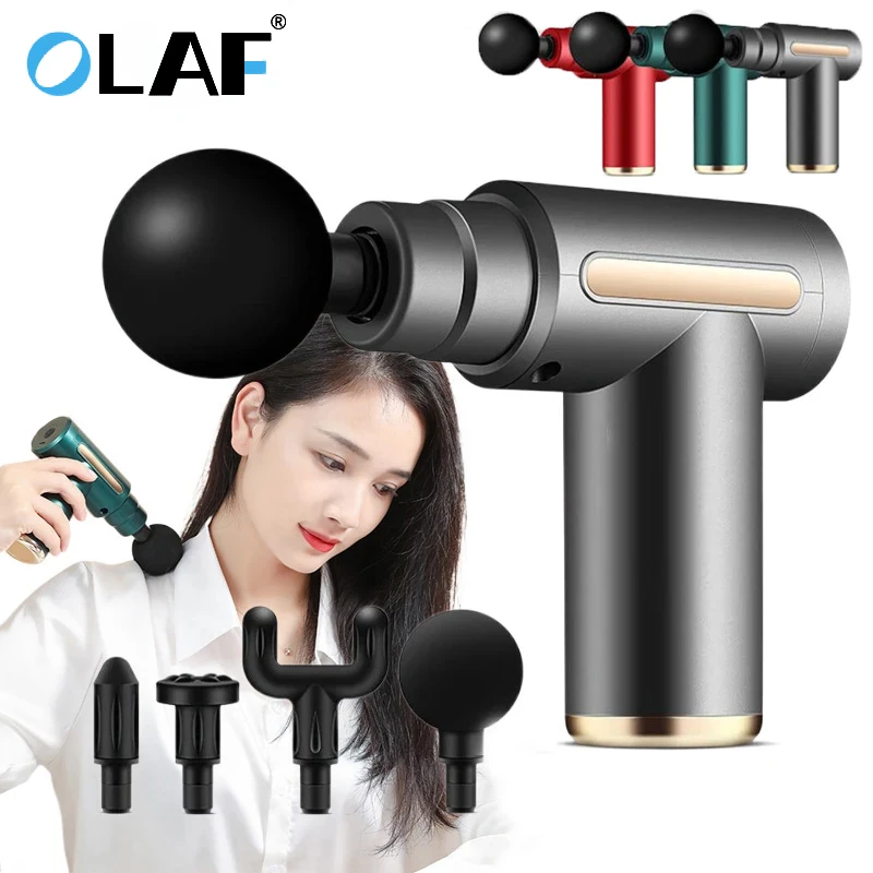 Olaf LCD Massage Gun Muscle Massager with 4 Heads for Pain Relief Back ...