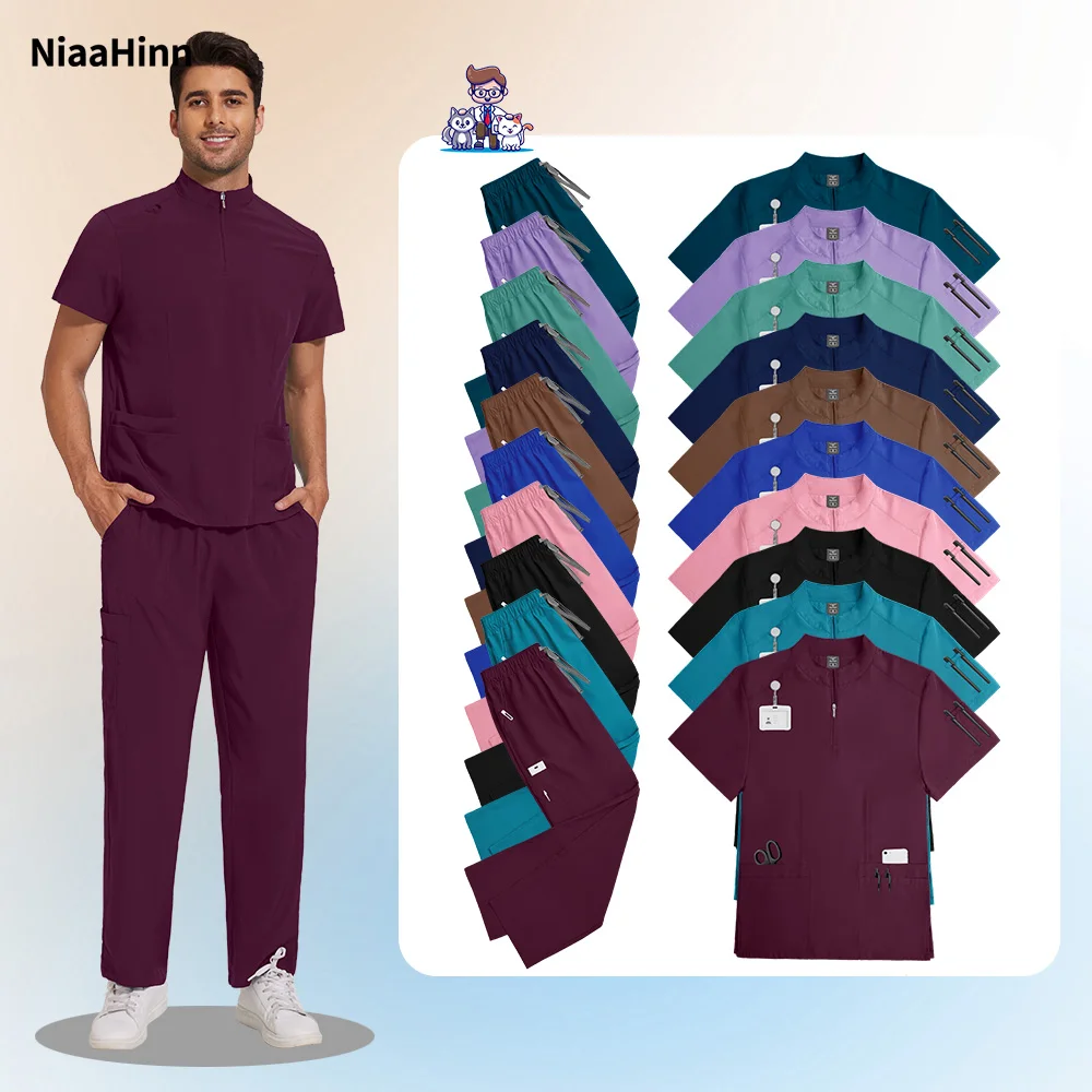 Niaahinn Fashion Dental Clinic Medical Scrub Uniform Set Men Hospital ...