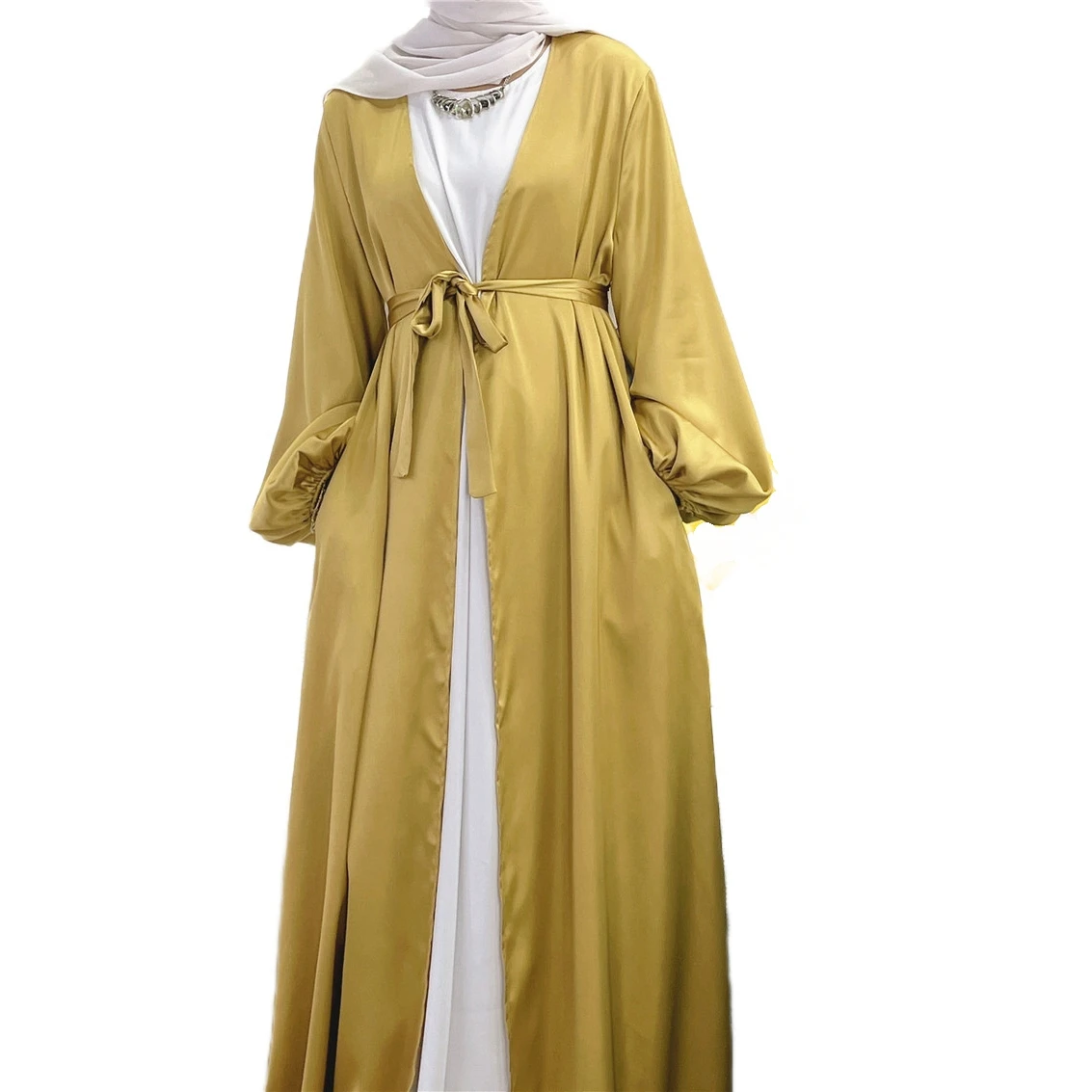 Muslim-Open-Abayas-for-Women-Puff-Sleeve-Cardigan-Robe-Kimono-Hijab-Dress-Ramadan-Dubai-Abaya ...