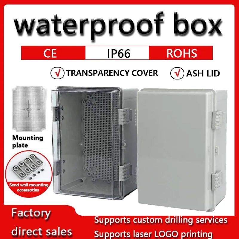 IP66-Waterproof-Gray-Transparent-Cover-Enclosure-Juction-Box-ABS ...
