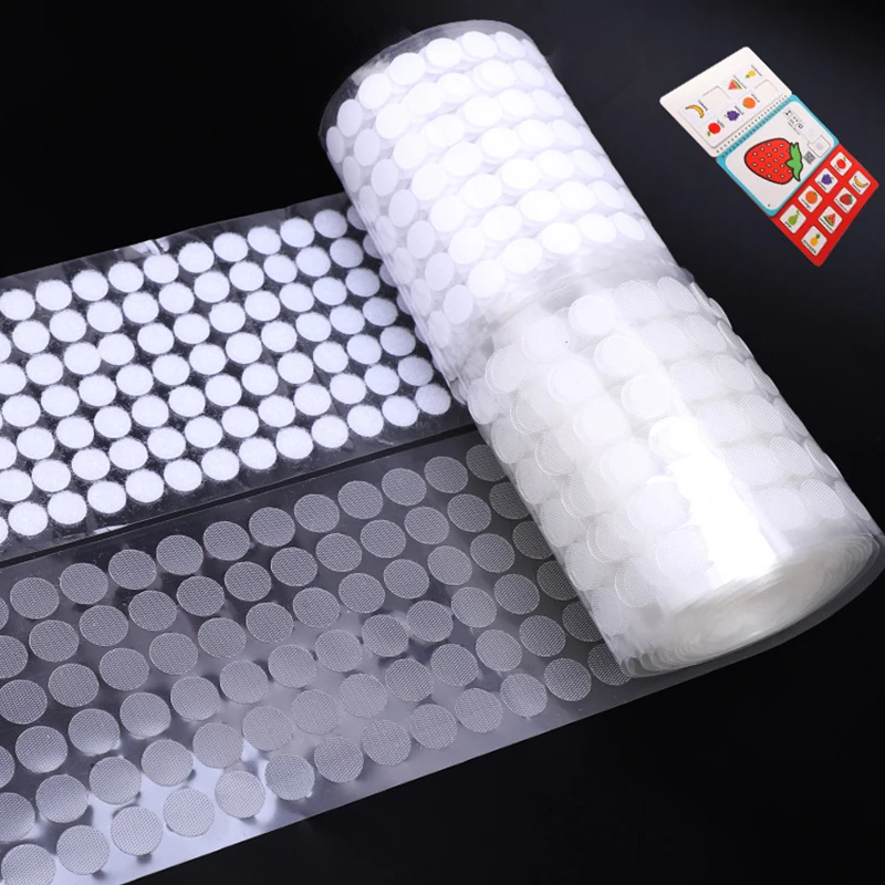 1000pair-10-15-20mm-White-Dot-Sticker-Self-Adhesive-Fastener-Hook-and ...