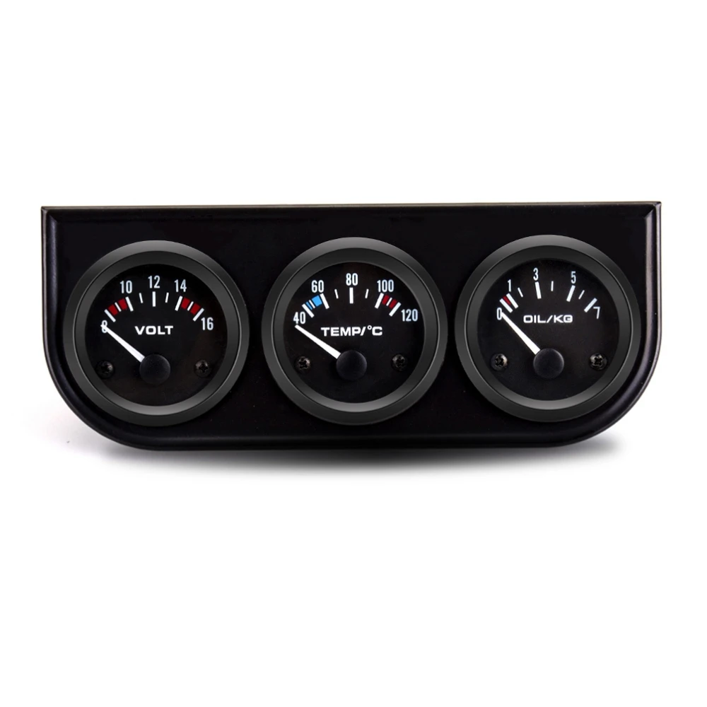 52mm-Car-Triple-Gauge-Voltmeter-Water-Temp-Gauge-Celsius-Oil-Pressure ...