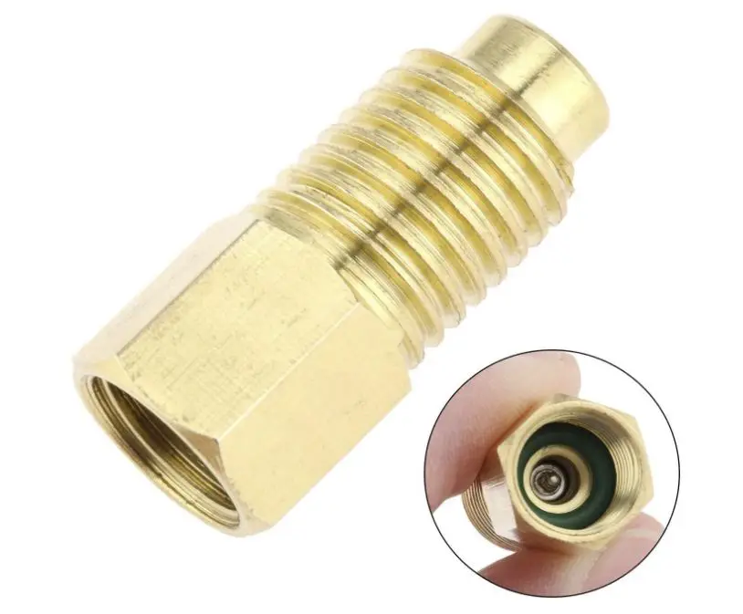 AC R134A Straight Refrigerant Tank/Vacuum Pump Adapter to R12 Fitting ...