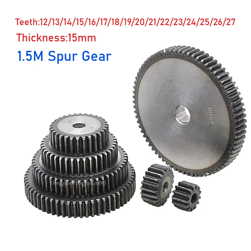 1pc 1.5M Precision Spur Gear 1.5 Mod Flat Gear 12/13/14/15/16/17/18/19 ...