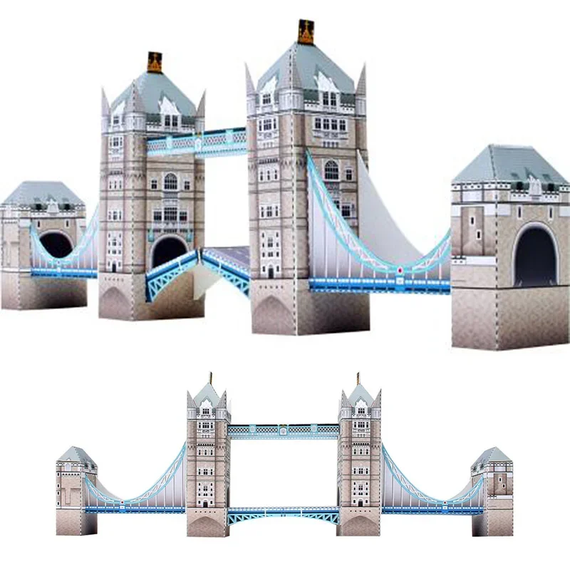 United Kingdom Tower Bridge Folding Mini 3D Paper Model Papercraft DIY ...