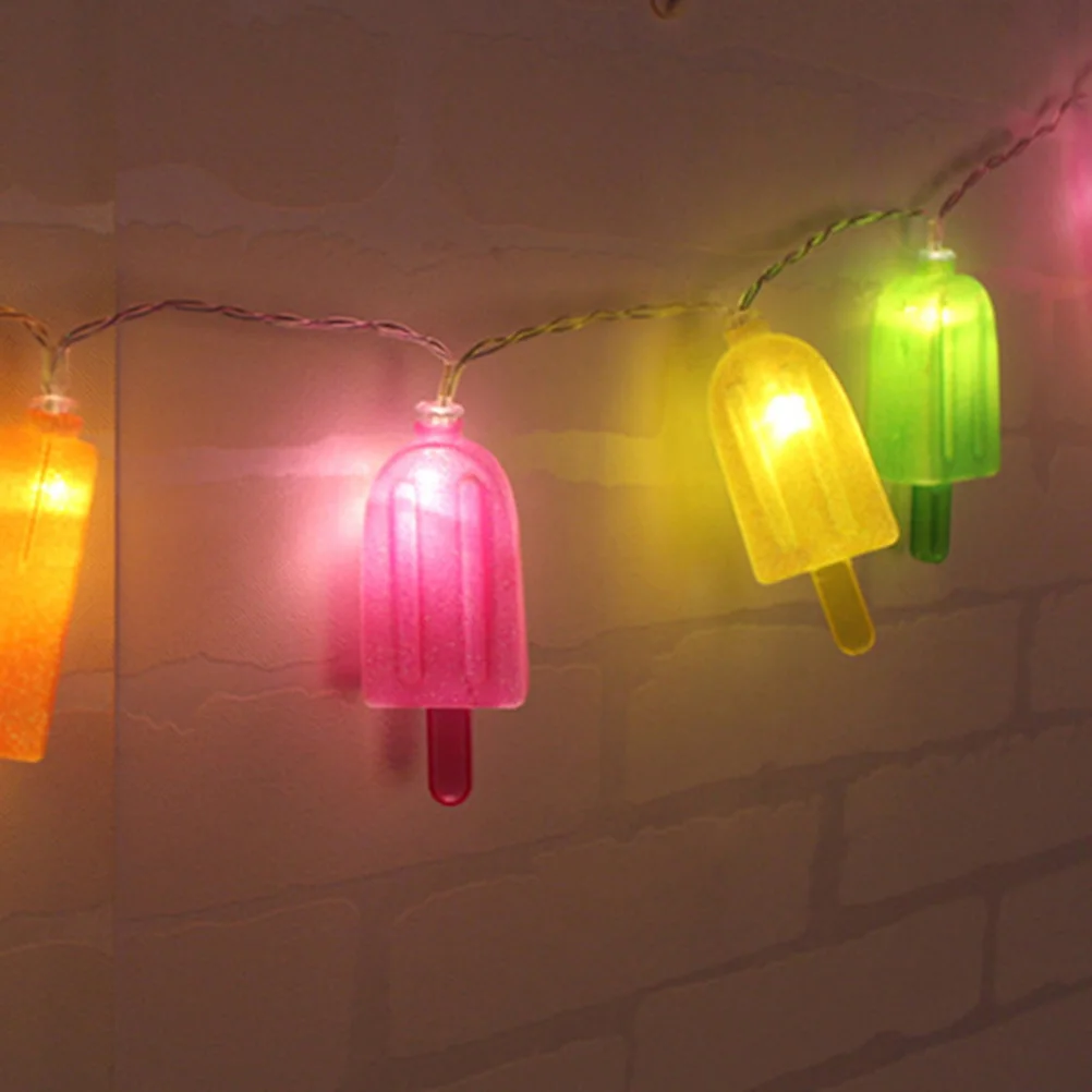 Ice Cream String Lights para festa, 10 lâmpadas LED, a pilhas, picolé ...
