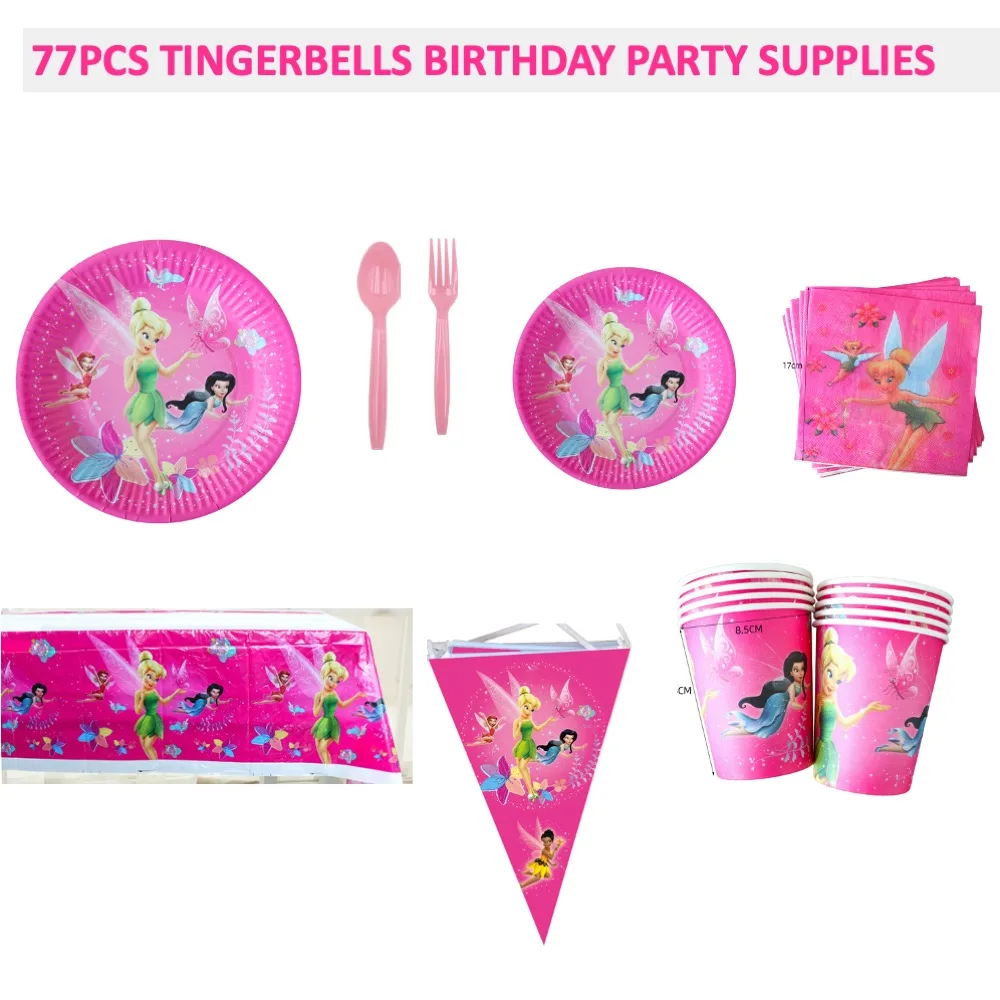 Tinger-Bells-Party-Sets-86pcs-Banner-Cup-For-Anniversary-Wedding ...