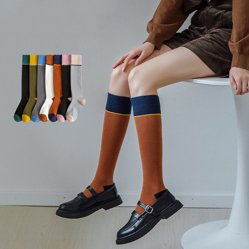 Knee Socks Stockings - New Women Long Socks Stockings Solid Color ...