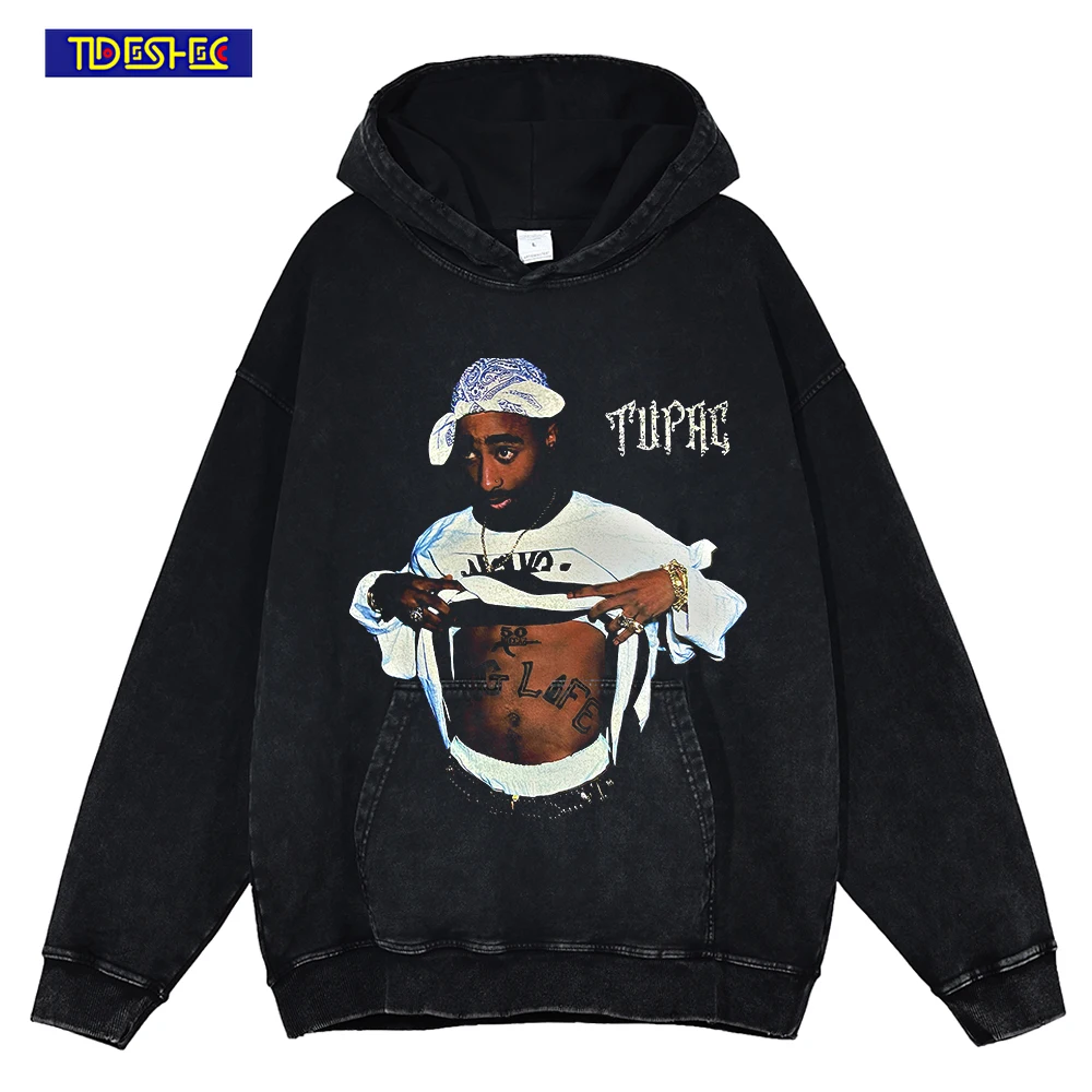Sudadera con capucha para hombre, ropa de calle con estampado de Tupac ...