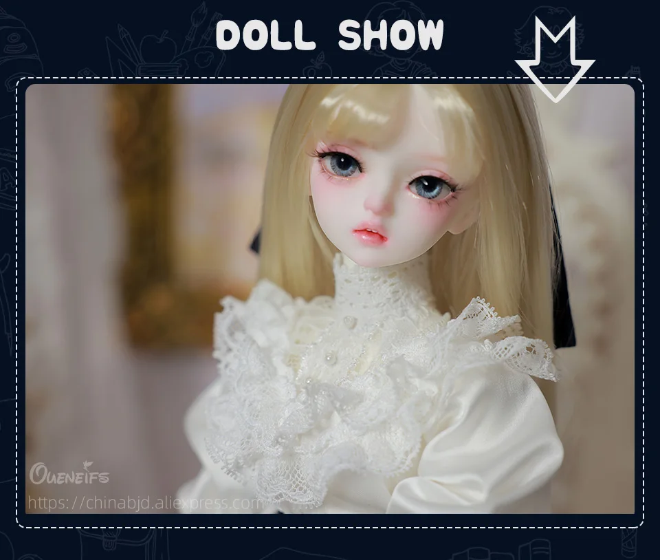 BJD Doll 1/4 Yue 41cm With Luts Girl Body Fullset Of Delicate Pearl Lace Blouse And Dress Style ...