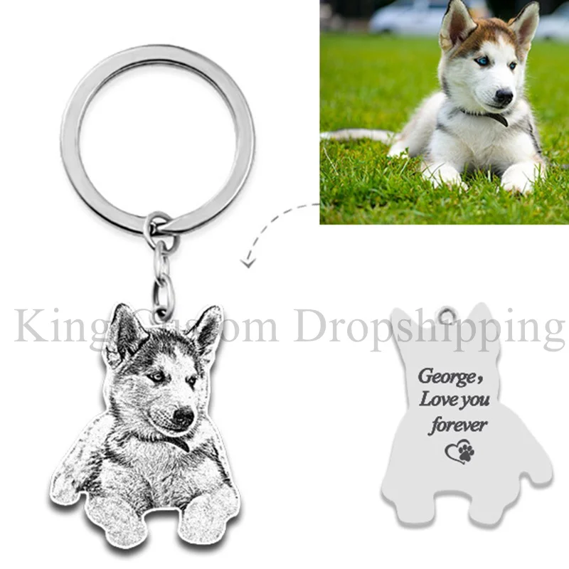 Custom Pet Photo Keychain | Keychain Dog Picture | Customized Keychain ...
