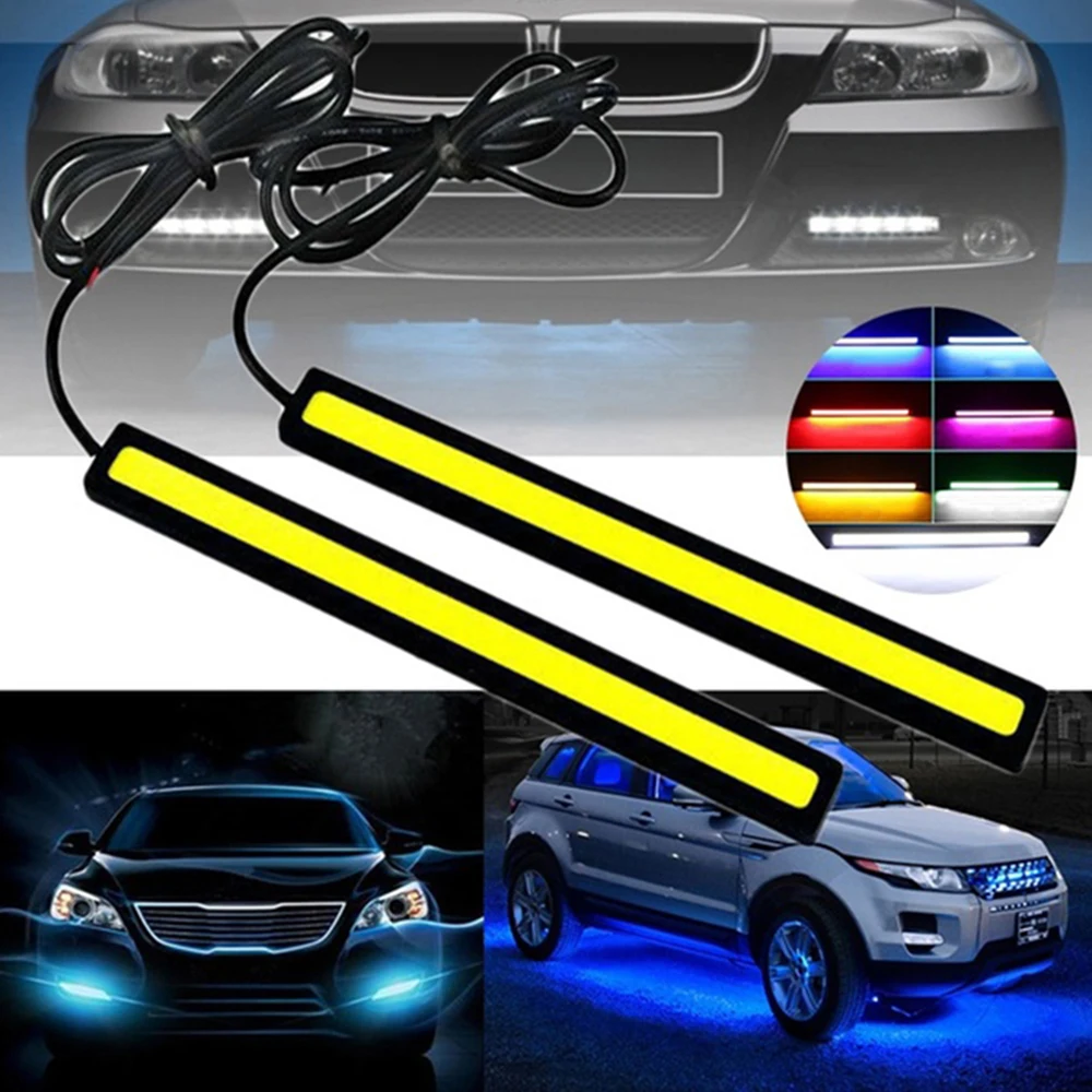 2pcs-COB-DRL-daytime-running-light-strip-Car-Interior-Lamp-Ambient ...