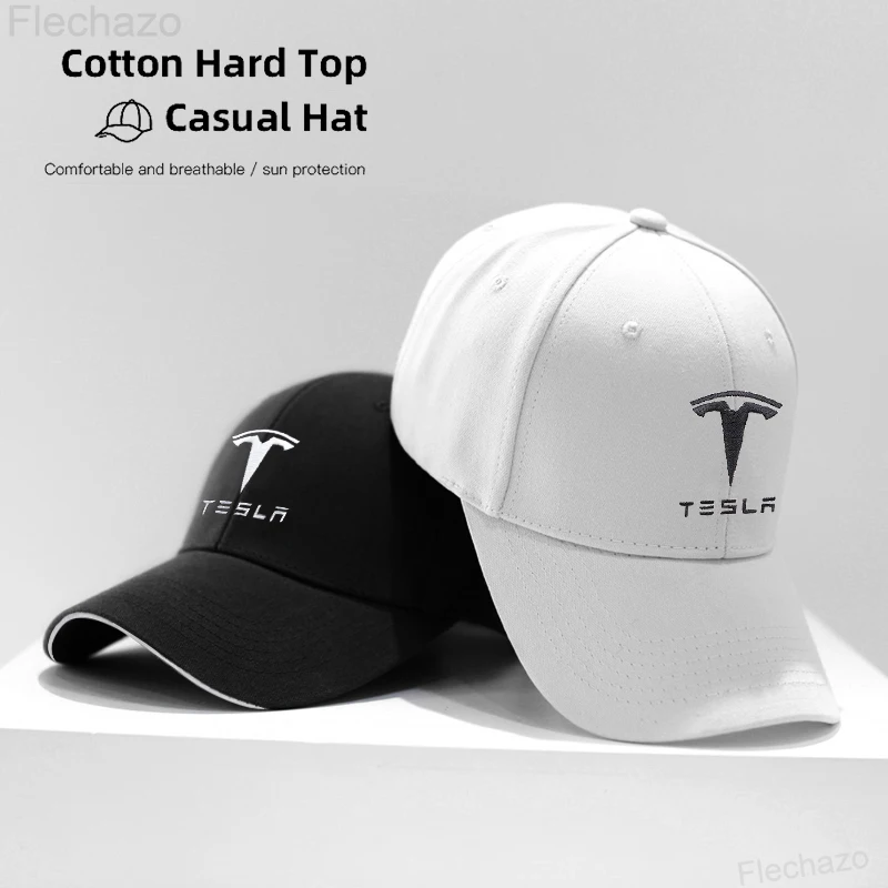 For Tesla Car Emblem Embroidery Snapback Baseball Cap Spring And Autumn ...