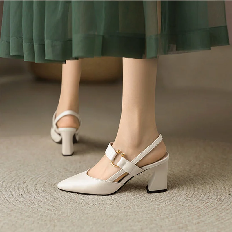 Block-Heels-Sandal-Female-Medium-Heel-Shoe-Chunky-Genuine-Leather-Shoes ...