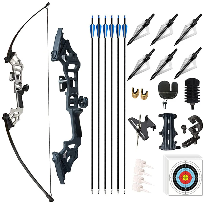 30-40-50-Pound-Archery-51-Inch-Recurve-Bow-And-Arrow-Set-Adult-Metal ...
