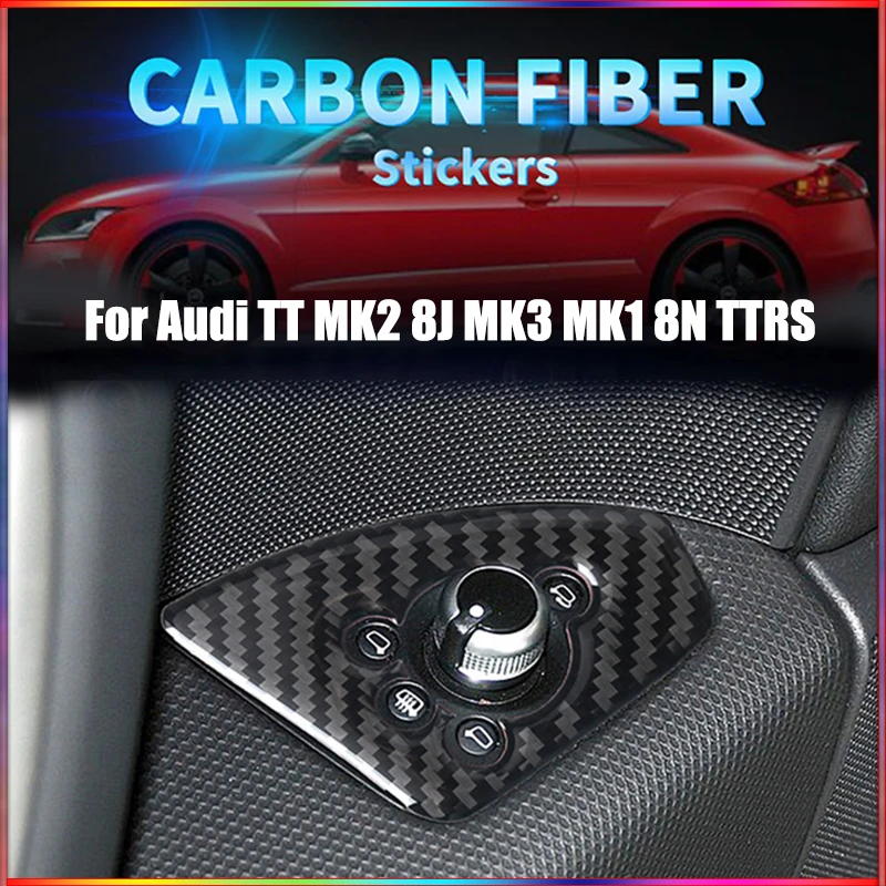 Door-Switch-Button-Panel-Trim-Sticker-Real-Carbon-Fiber-For-Audi-TT-8J ...