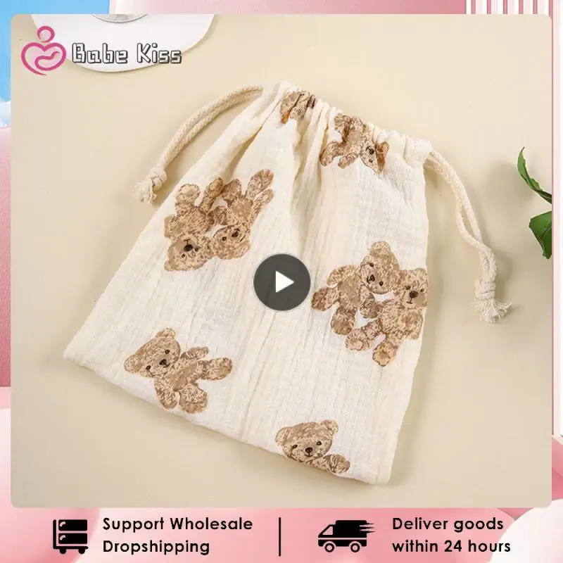Cotton-Baby-Bags-String-Diaper-Stackers-Caddy-Organizer-Nappy-Pouch ...