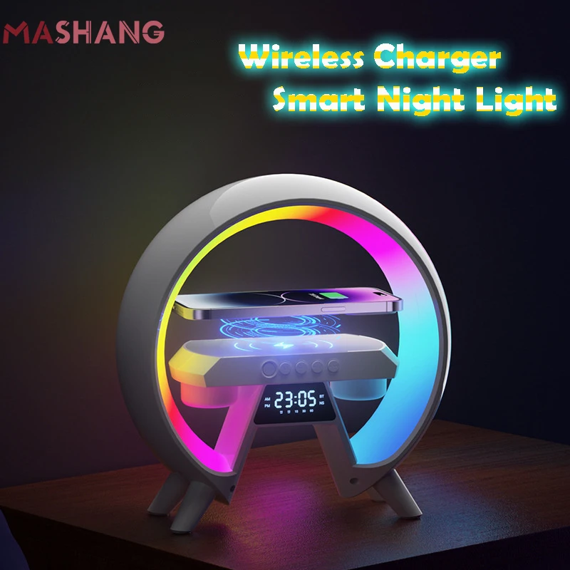 Multifunction-5-in-1-Smart-Night-Light-15W-Wireless-Charger-Pad-Stand ...