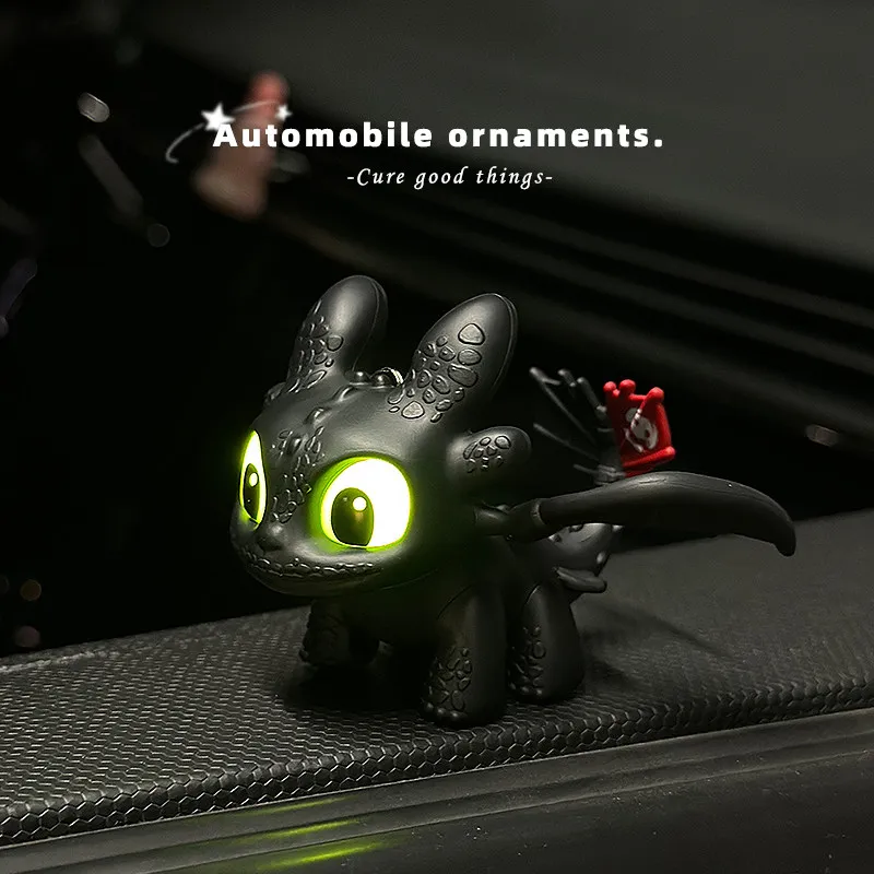Genuine Cute Glowing Toothless Car Interior Ornament, Night Fury Wings ...