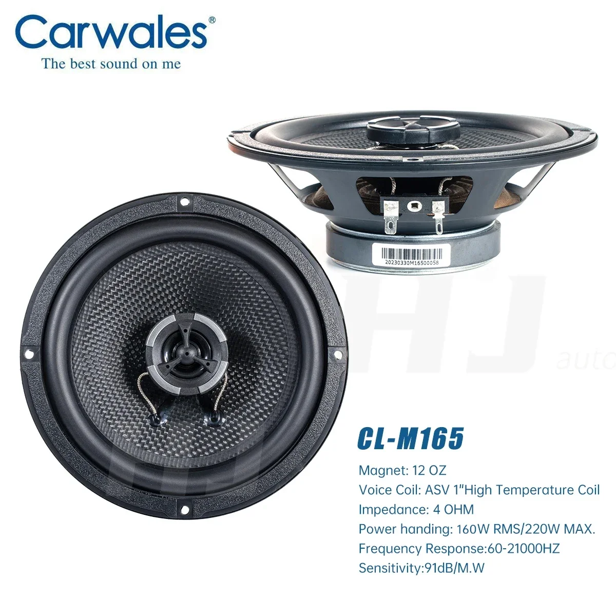 2pcs Car 6.5" 2-way Coaxial Speaker 6.5 Inch Sub Woofer Bass Treble ...