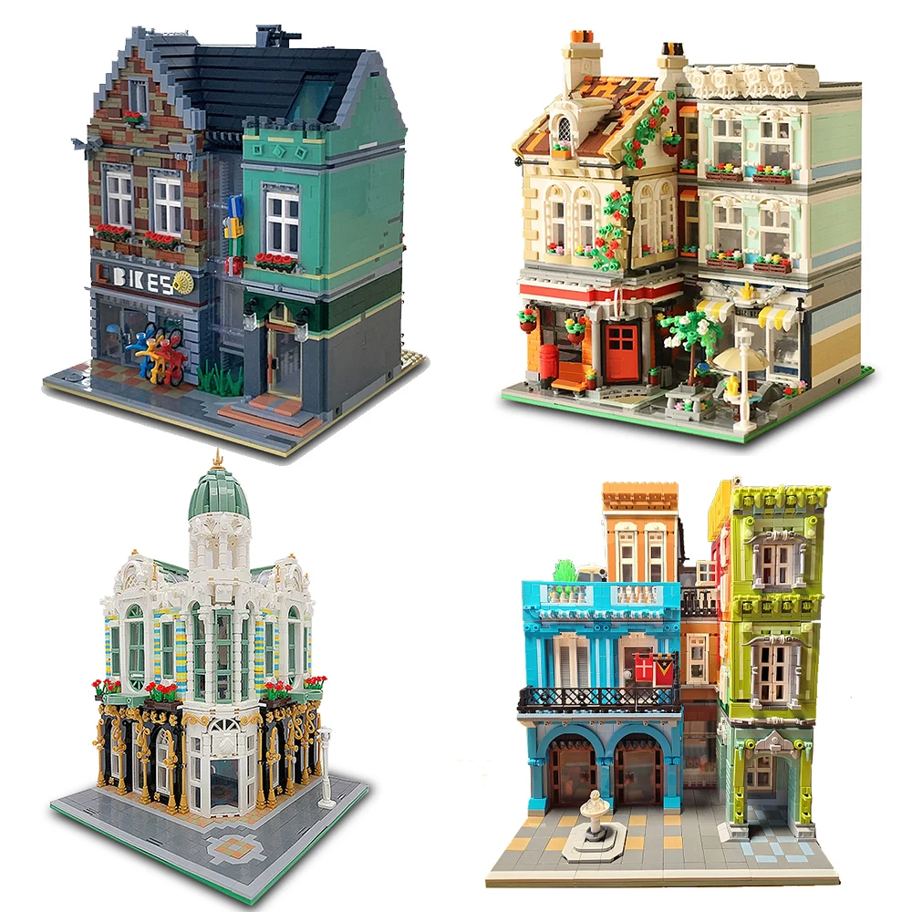 Mini-Bricks-Street-View-Model-Building-Blocks-Square-Post-Office-Corner ...