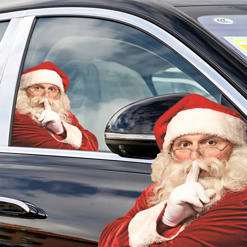 Santa-Claus-decorated-car-window-stickers-PVC-self-adhesive-Christmas ...