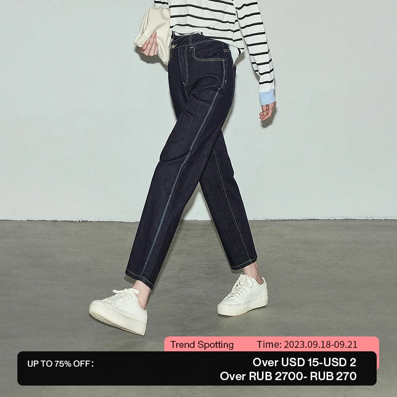 Toyouth-Women-Jeans-2023-Autumn-Straight-Long-Pants-Irregular-Sloping ...