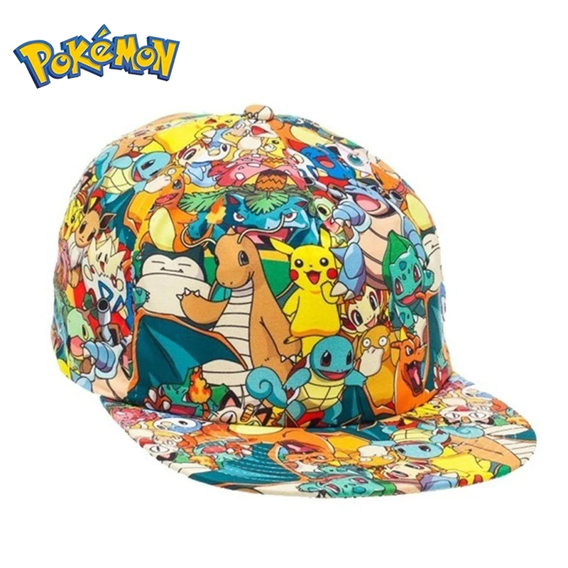 Pokemon Pikachu baseball cap peaked cap cartoon anime character flat ...