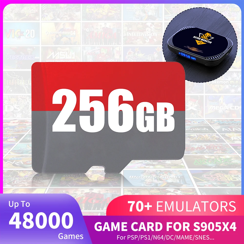 256GB Gaming TF Card For Amlogic S905X4 TV Box/Video Game Console Built ...