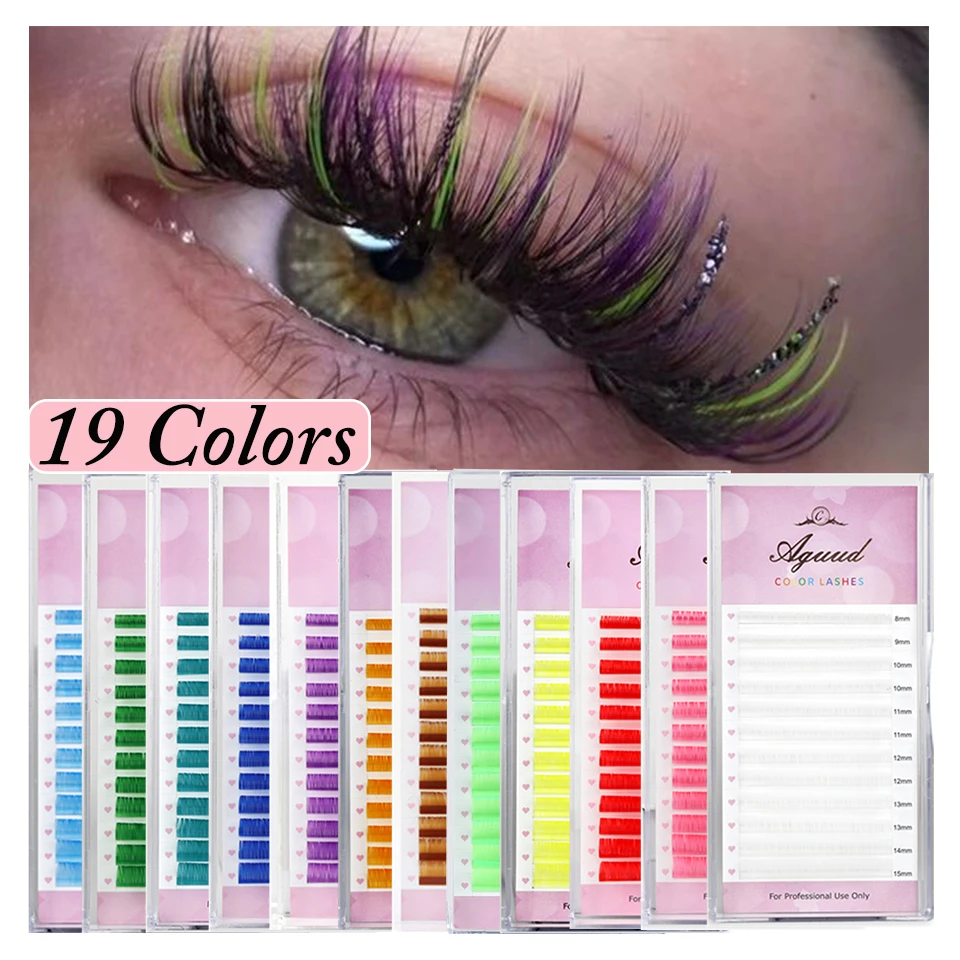 AGUUD-Colored-Classic-Eyelashes-High-Quality-False-Individual-Colored ...
