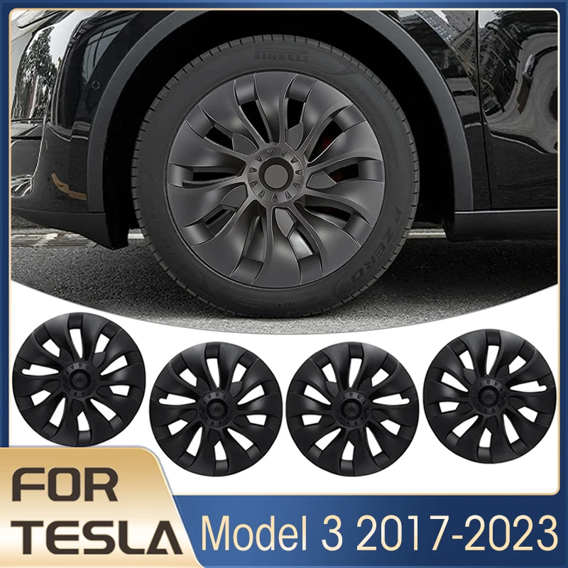 Tesla-Hub-Cap-Model-3-Wheel-Cover-4Pcs-Set-18-Inch-Symmetrical-Wheel ...