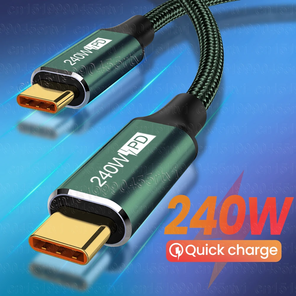 New-USB-Type-C-To-USB-C-240W-Quick-Charging-Cable-Data-Cord-Type-C ...