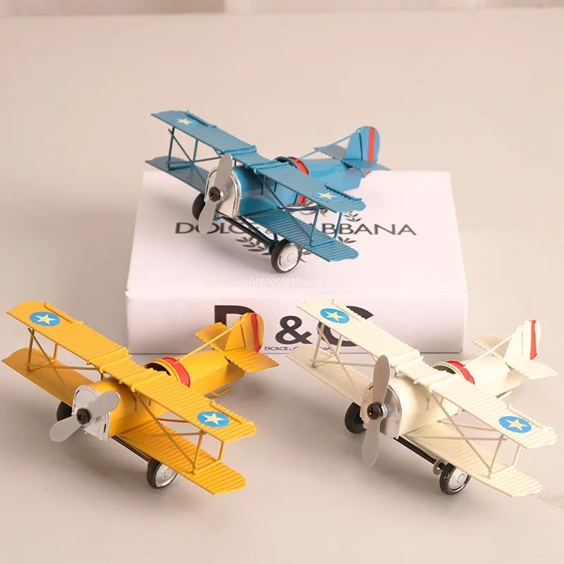 1pcs Vintage Decor Iron Metal Plane Models Handicraft Photo Props ...