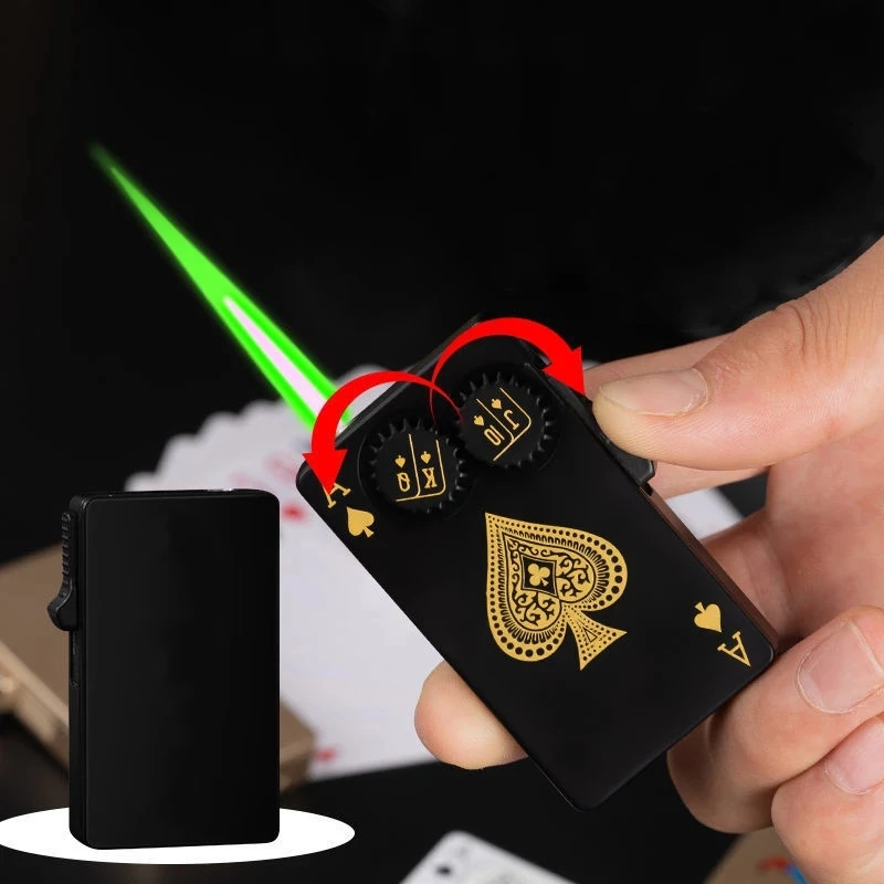 Unusual Poker Lighter Creative Metal Gear Rotating Windproof Torch ...