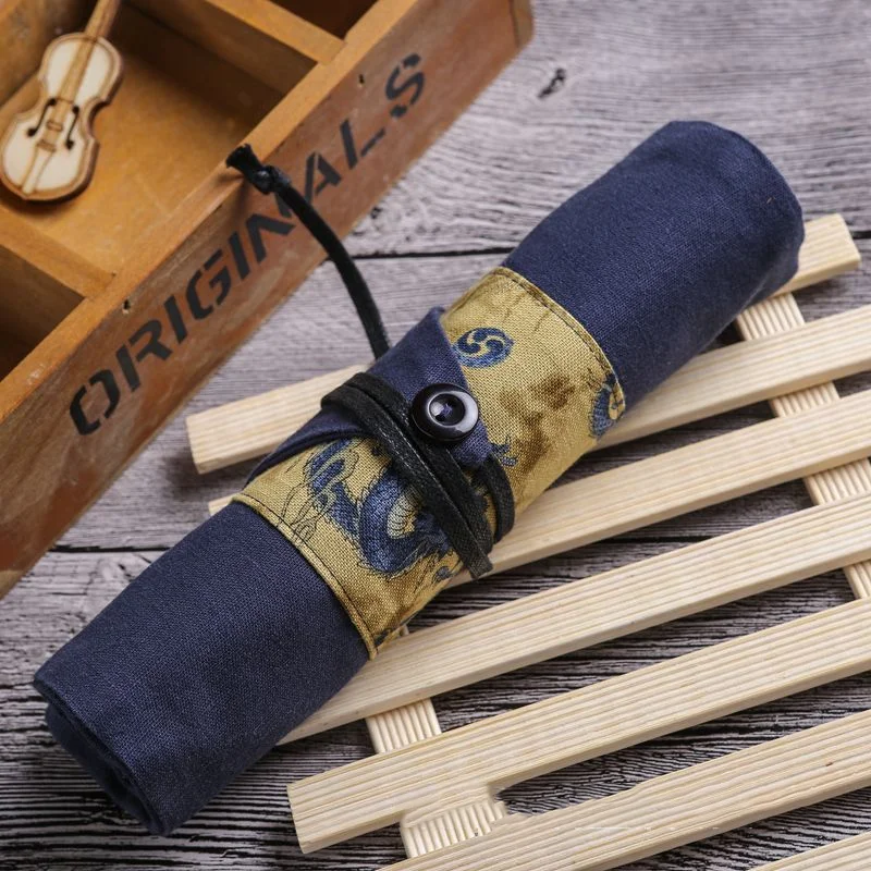 Retro-Totem-Pencil-Case-Handwork-Pencils-Roll-Wrap-Holder-Organizer ...