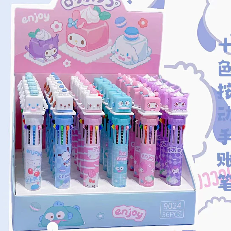 Sanrio-Dessert-Cake-10-Multicolored-Pens-Cute-Cinnamoroll-Pochacco ...