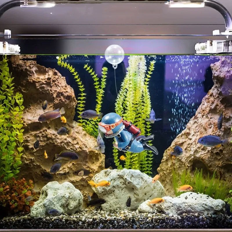 Creative Aquarium Artificial Float Diver Fish Tank Landscape Aquarium ...